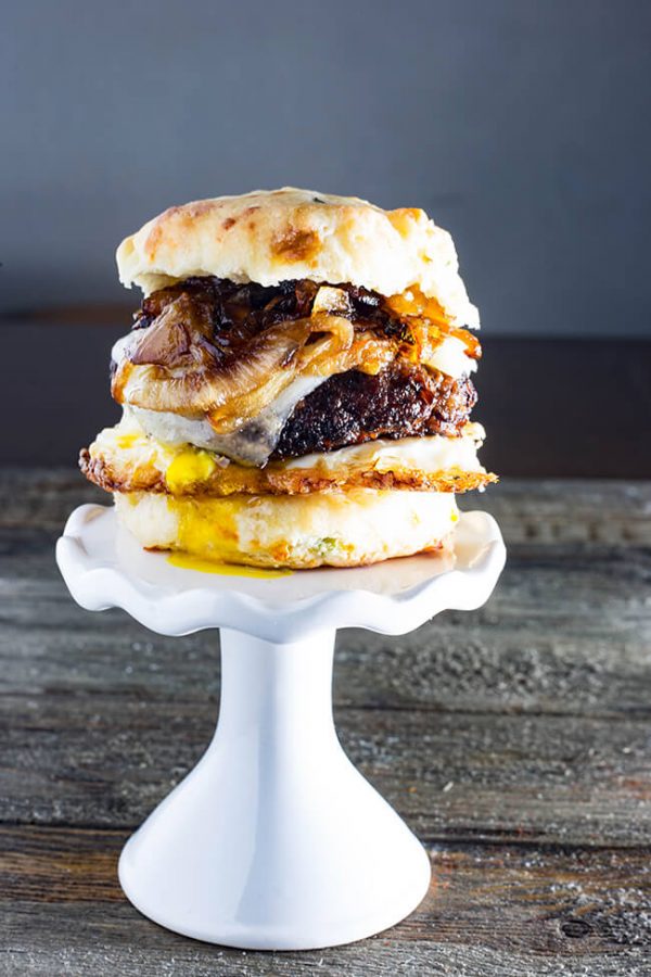 Cheddar Steak Egg & Cheese Biscuit Sandwich - Cooking Maniac
